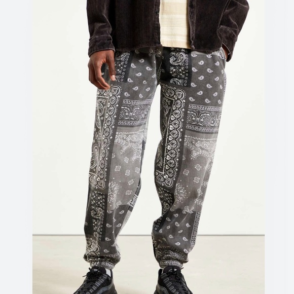 BDG | Pants | Bdg Mens Black Bandana Patchwork Print Sweatpant | Poshmark